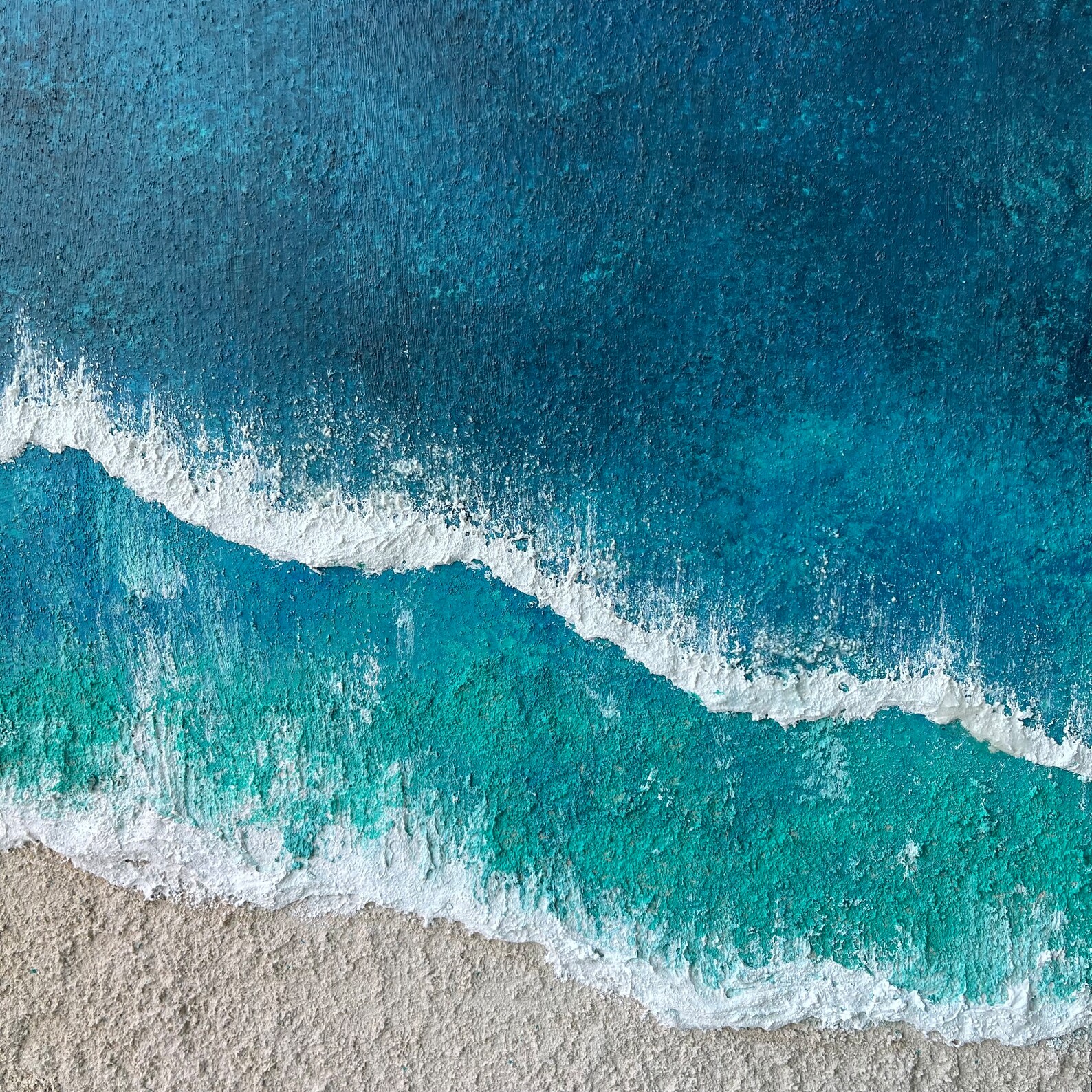 3D Ocean Themed Texture Art Wall Decor Handmade Acrylic Textured Ocean ...