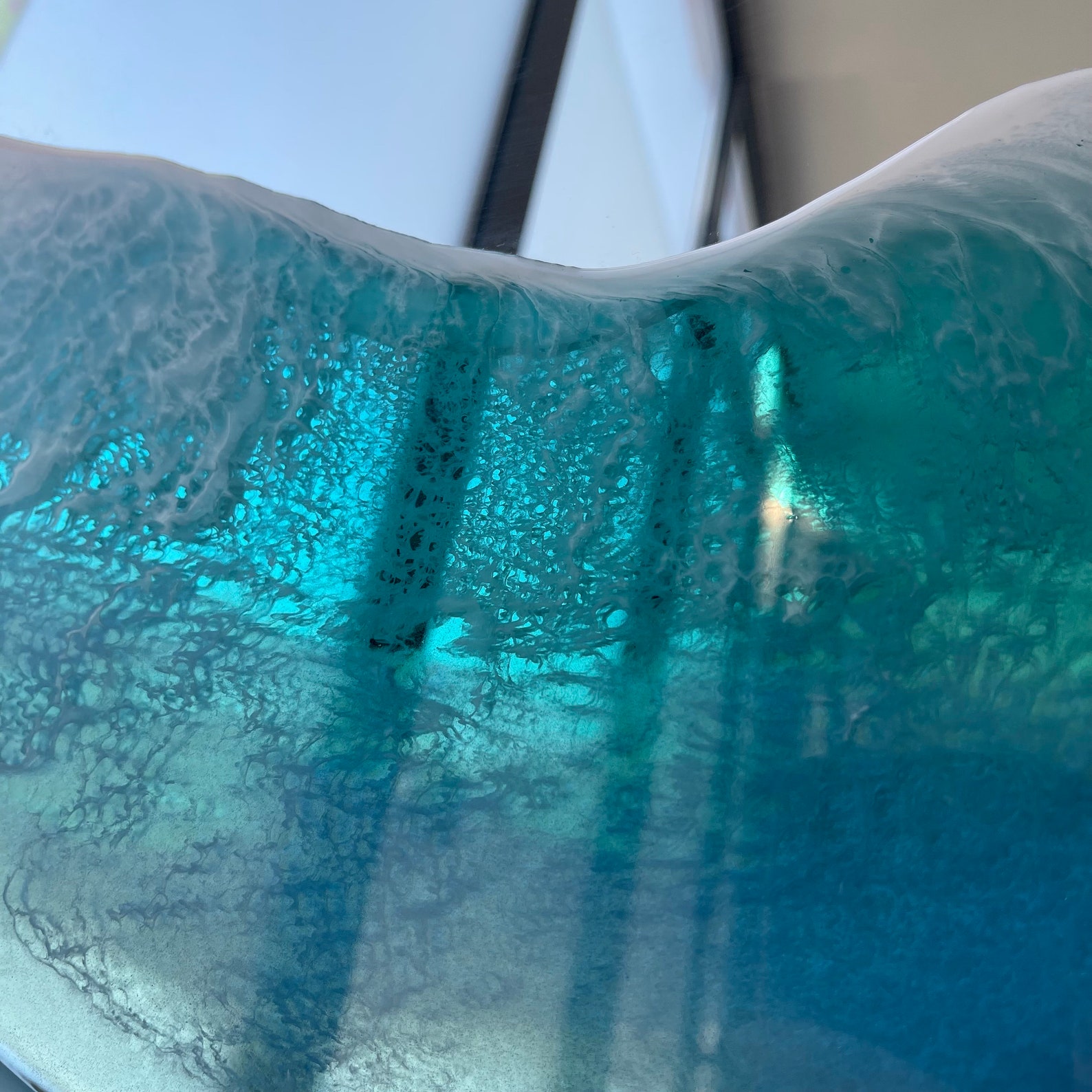 Blue Ocean Waves Mirror Wall Hanging for Living Room Resin Ocean Mirror ...