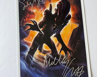 ALIEN Movie Poster Signed by Sigourney Weaver and Ridley Scott - COA Authenticated - Secure ...