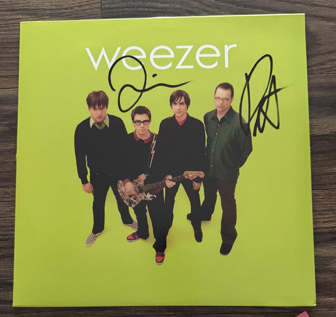 Weezer - Green Album Vynil Record Signed by Patrick Wilson and Rivers Cuomo COA Authenticated - Etsy