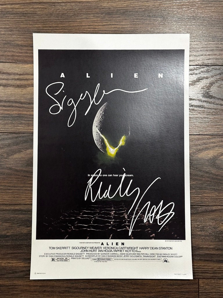 Alien, Signed Movie Poster, Sigourney Weaver, Ridley Scott, Autographed Poster COA - Etsy