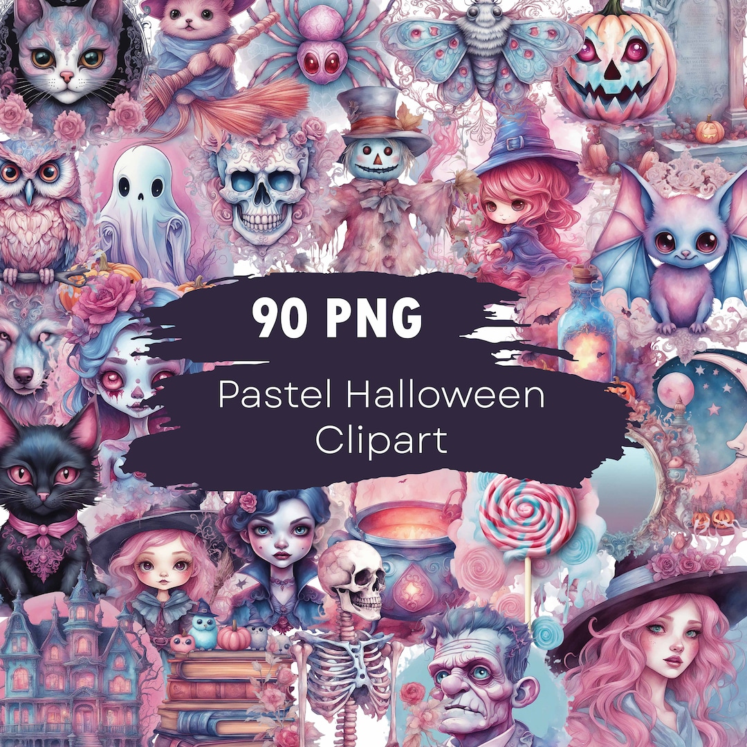 Pastel Halloween Clipart Cute Halloween Clipart Bundle Fall - Etsy