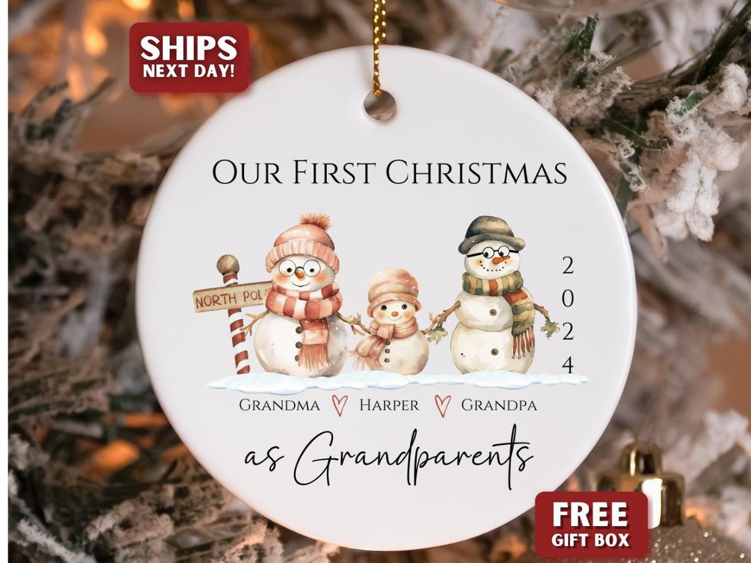 Personalized New Grandparents Ornament - First Christmas as ...