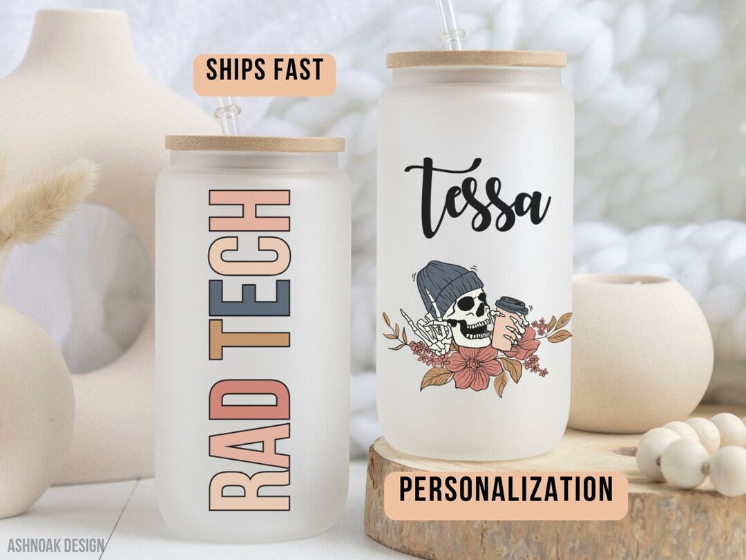 Personalized RAD Tech Glass Cup, RAD Tech Coffee Cup, Xray Tech Gift ...