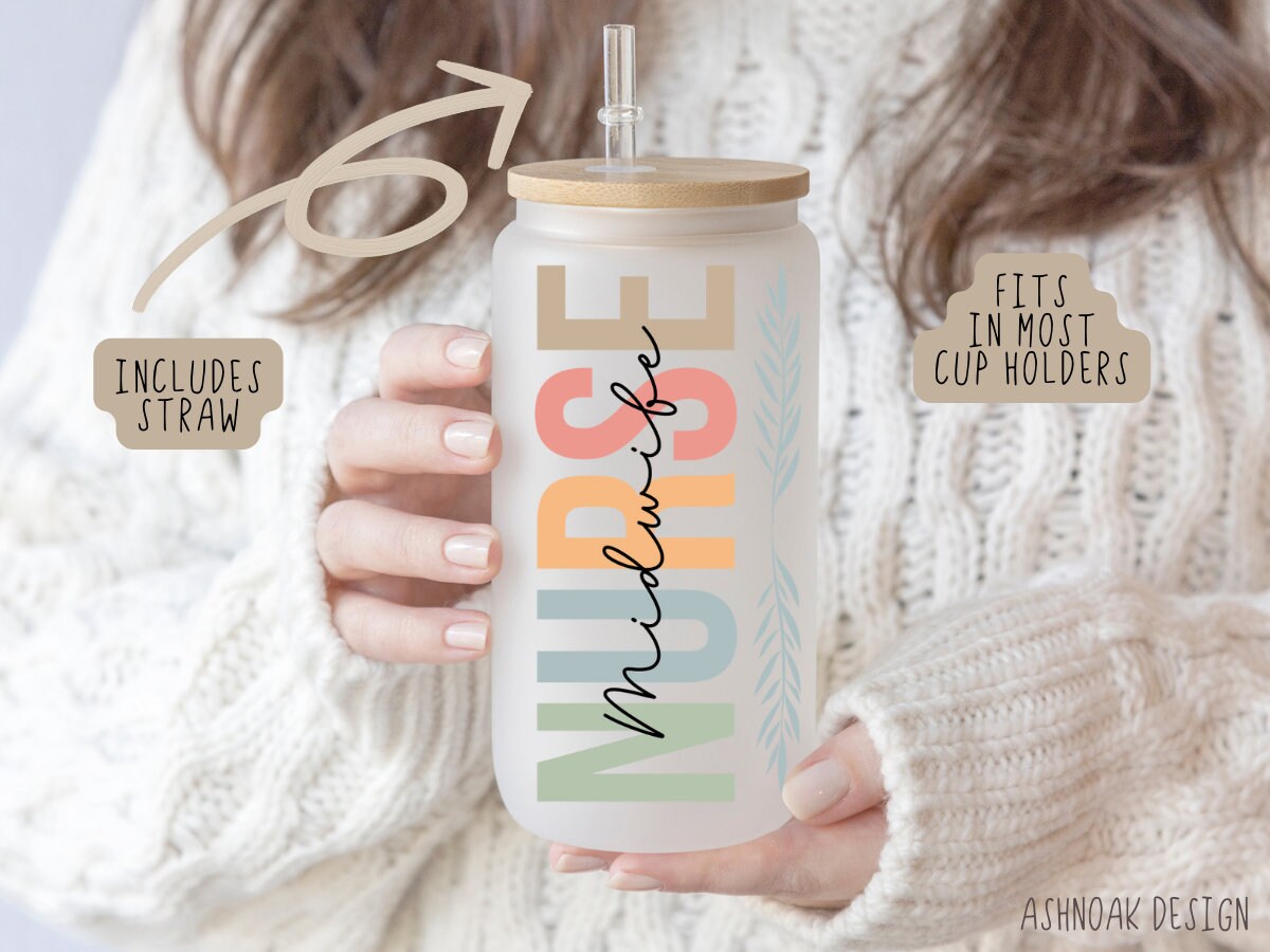 Personalized Nurse Iced Coffee Cup, Nurse Gift, Iced Coffee Glass ...