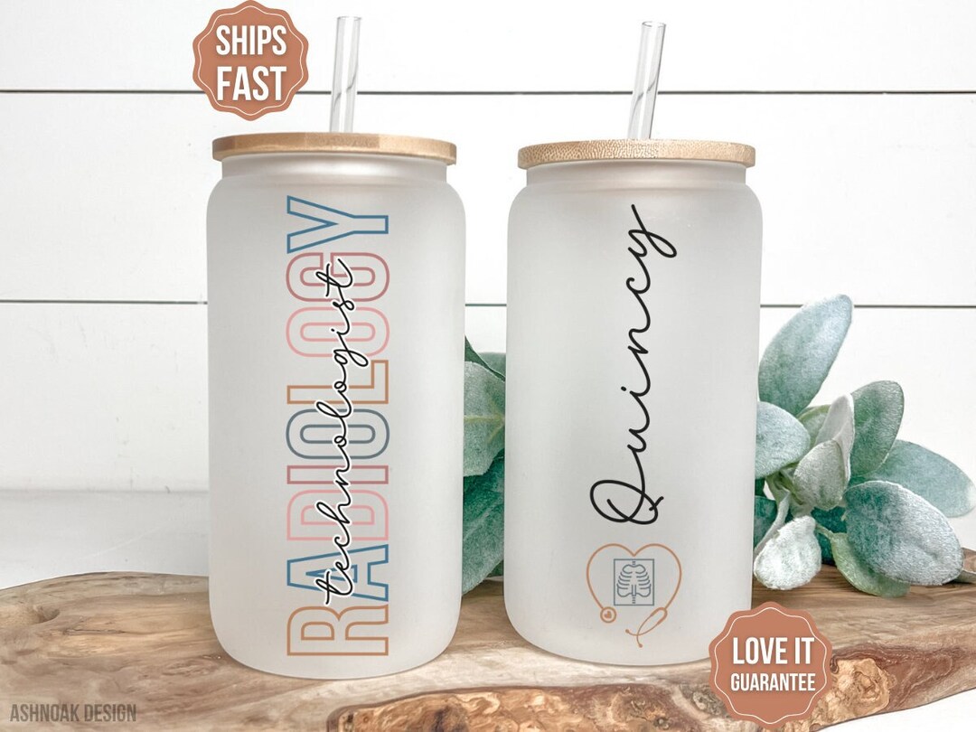 Personalized Radiology Tech Glass Coffee Cup - X-ray Tech Gift ...