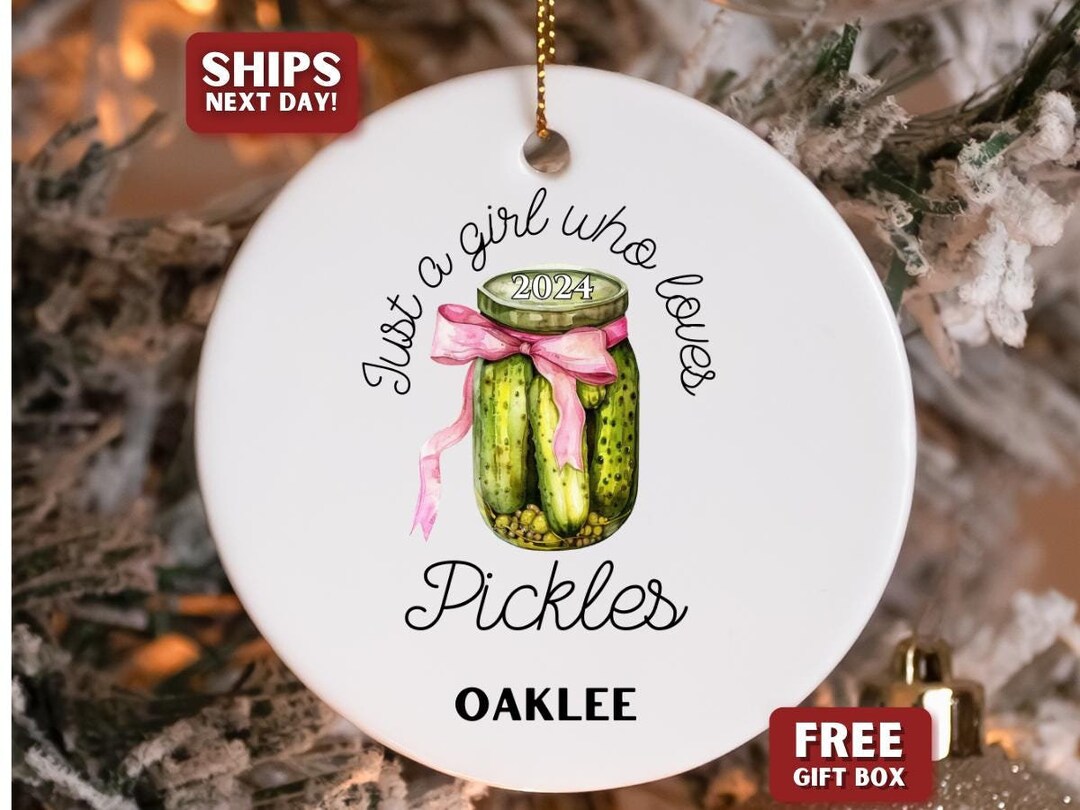 Personalized Pickles Christmas Ornament - Personalized Girl Pickle ...