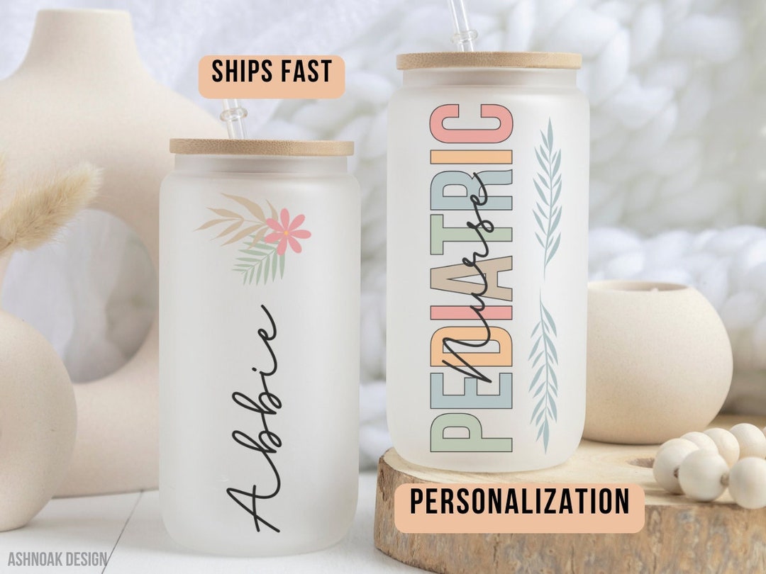 Personalized Pediatric Nurse Glass Cup, Pediatric Nurse Gift, Nurse ...