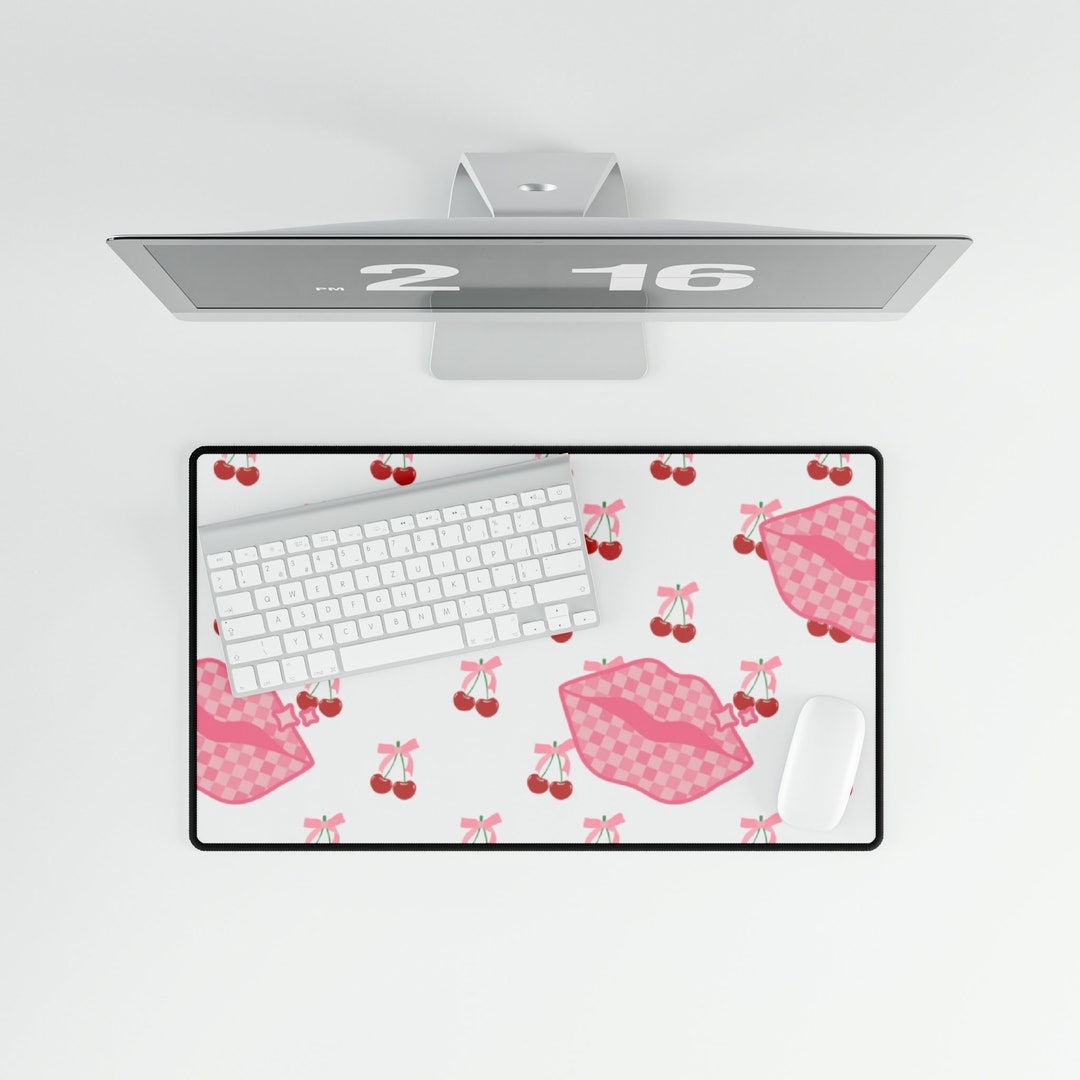 Cute Pink Coquette Desk Mat, Desk Mat Aesthetic, Gaming Setup, Mouse ...