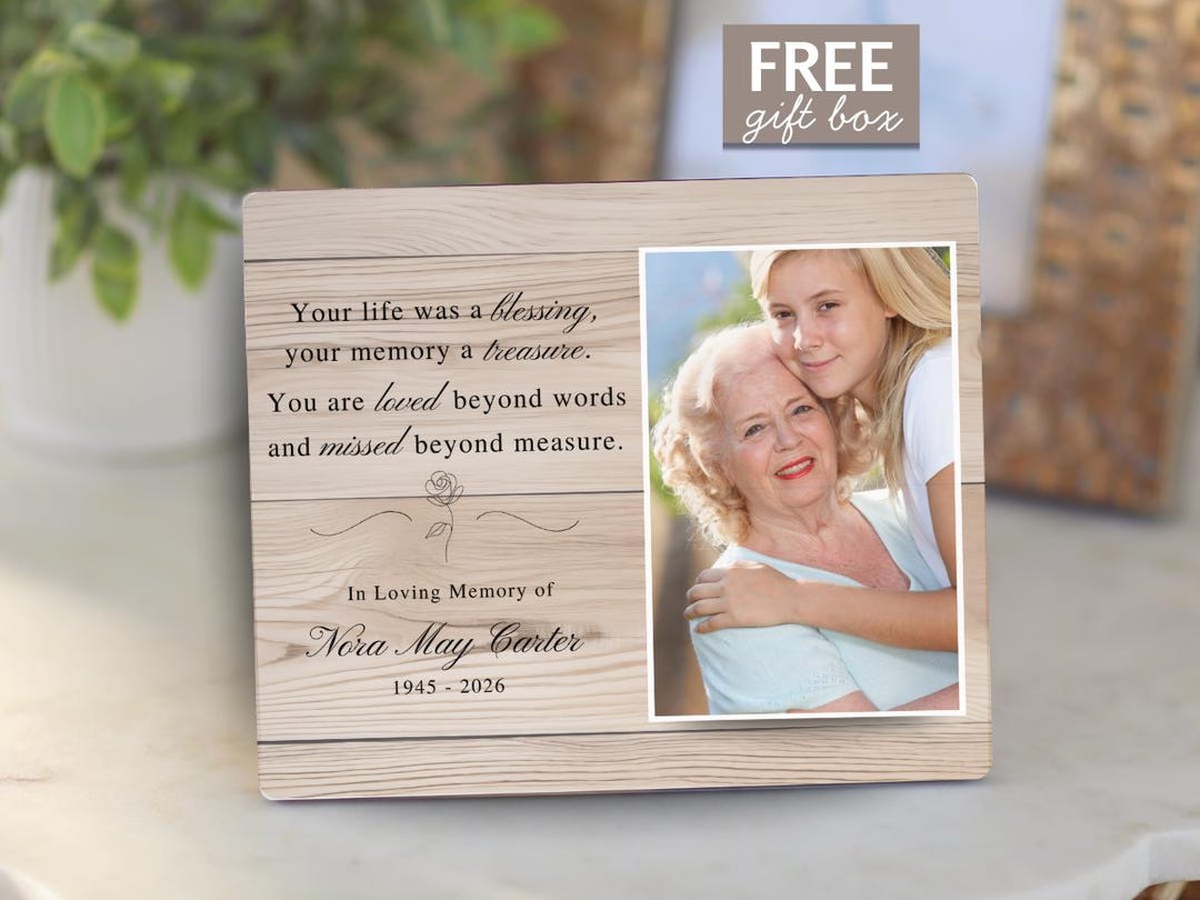 Memorial Gift, Personalized Memorial Picture Frame, Custom Loss ...