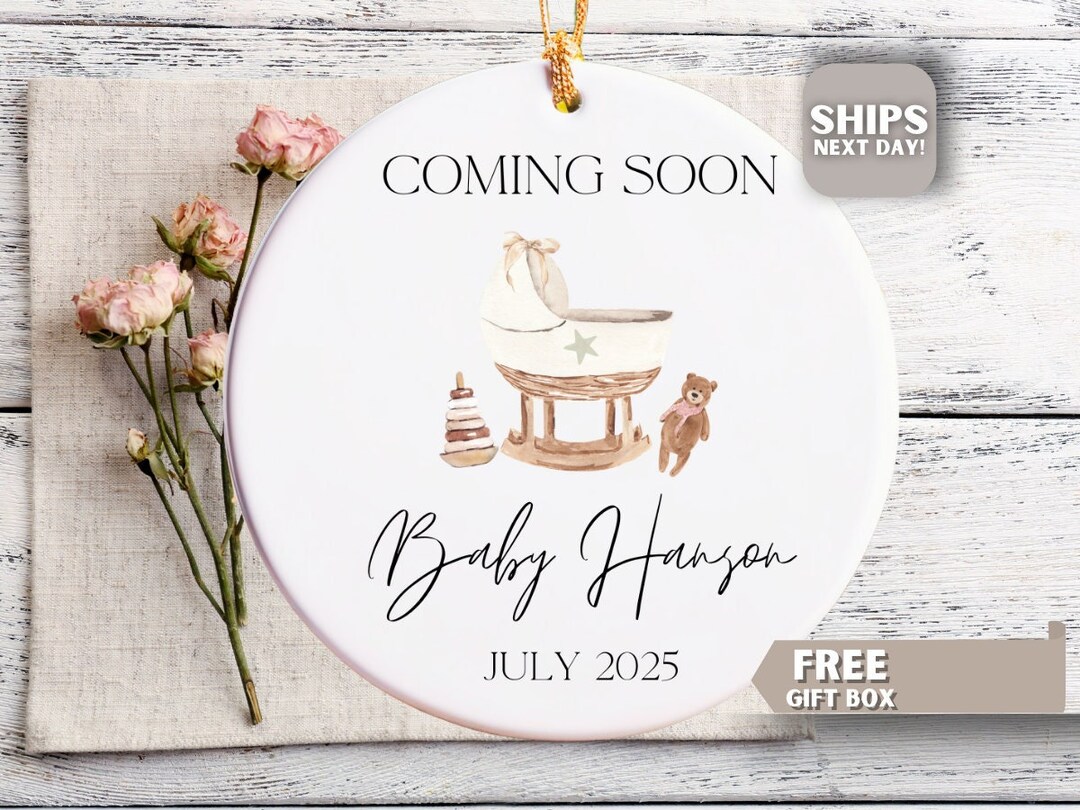 Personalized Pregnancy Announcement Ornament - Baby Coming Soon ...