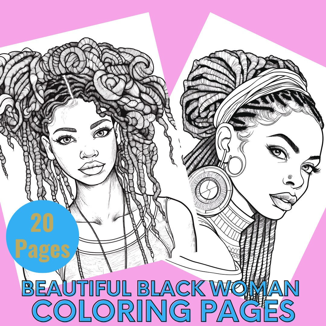 Shades of Beauty** Beautiful Natural Black Women Coloring Pages - Etsy