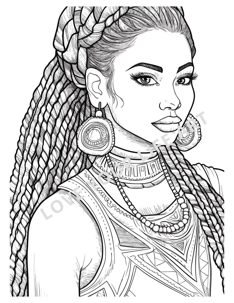 Shades of Beauty** Beautiful Natural Black Women Coloring Pages - Etsy