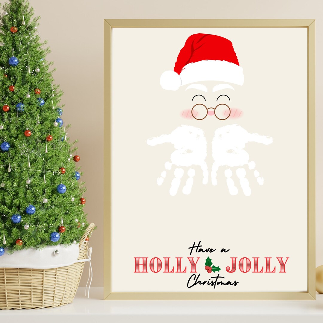 Printable Christmas Santa Handprint Art Grandparents Gift - Etsy