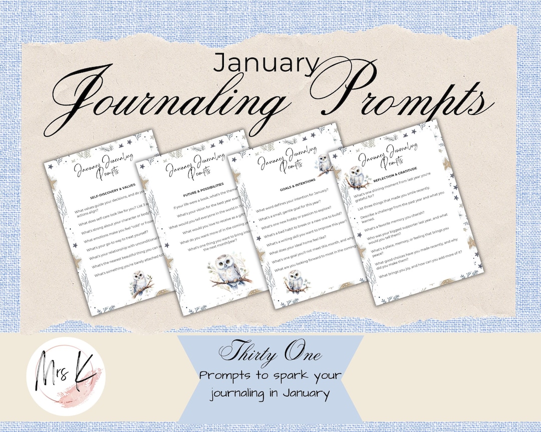 Printable Personal Wide January Journal Prompts, Welcome Wisdom Design ...