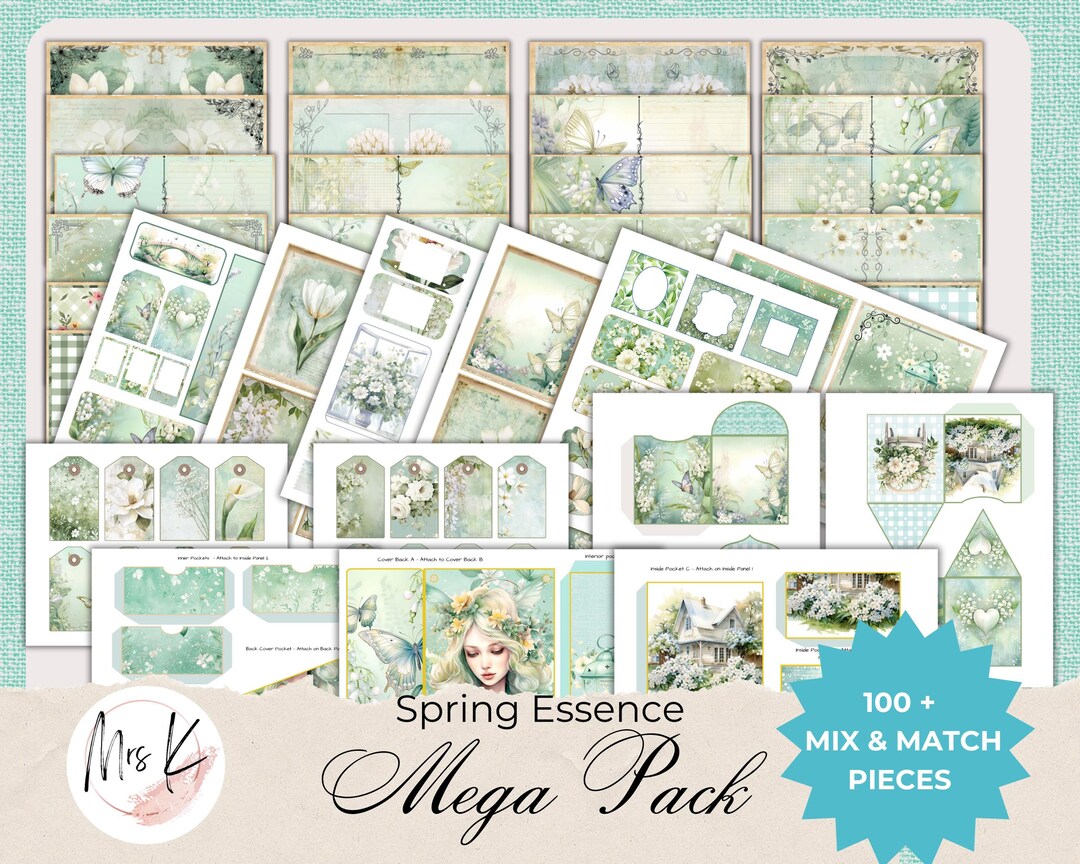 Spring Essence Mega Pack, Printable Journaling Pack, Spring Themed ...