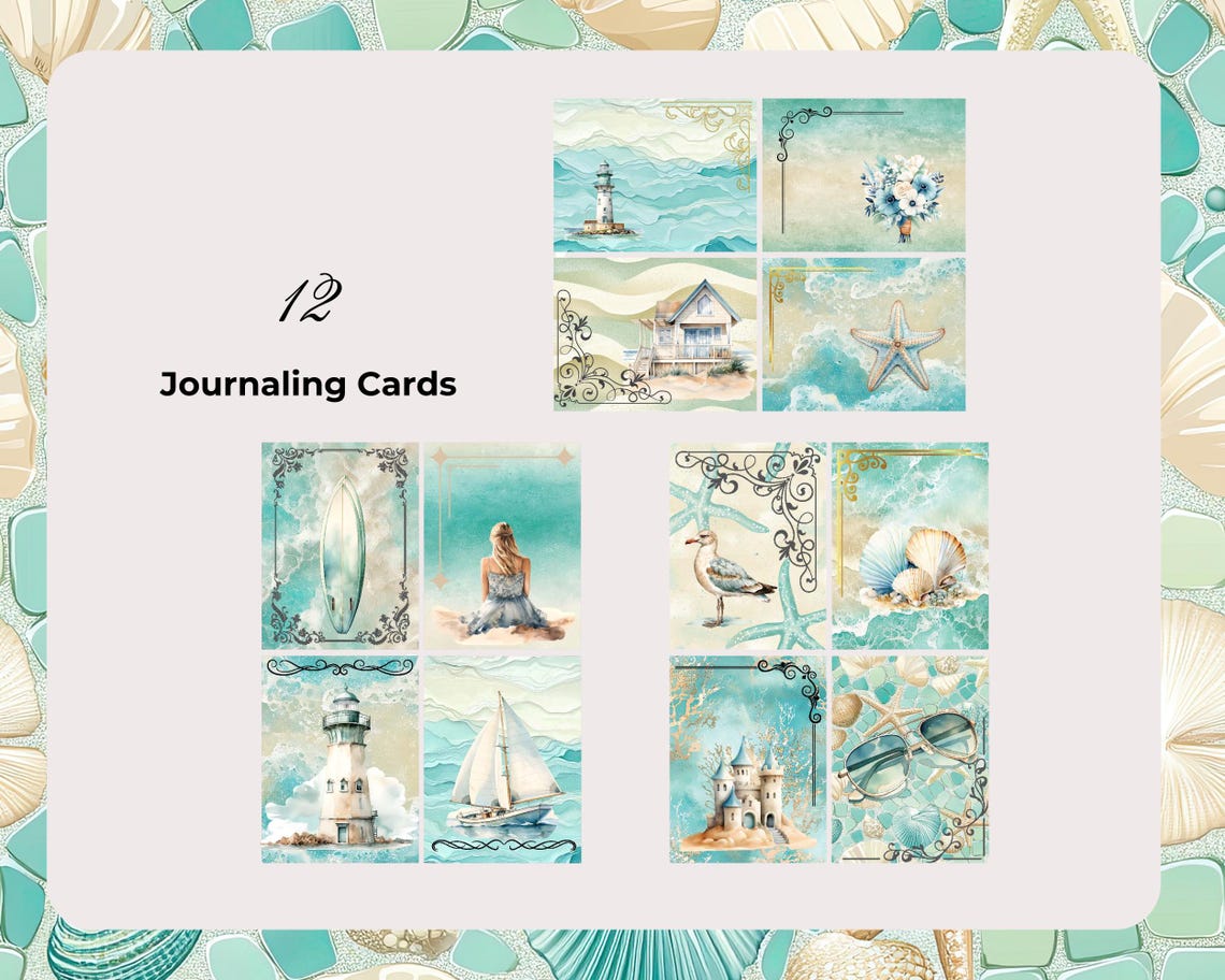 Printable Mega Pack Sea Spray, Journaling Ephemera, 100 Pieces, Junk ...