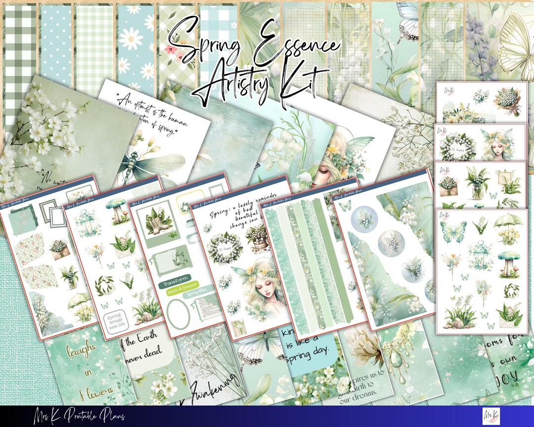 Spring Essence Artistry Pack, Printable Journaling Pieces, Journal ...