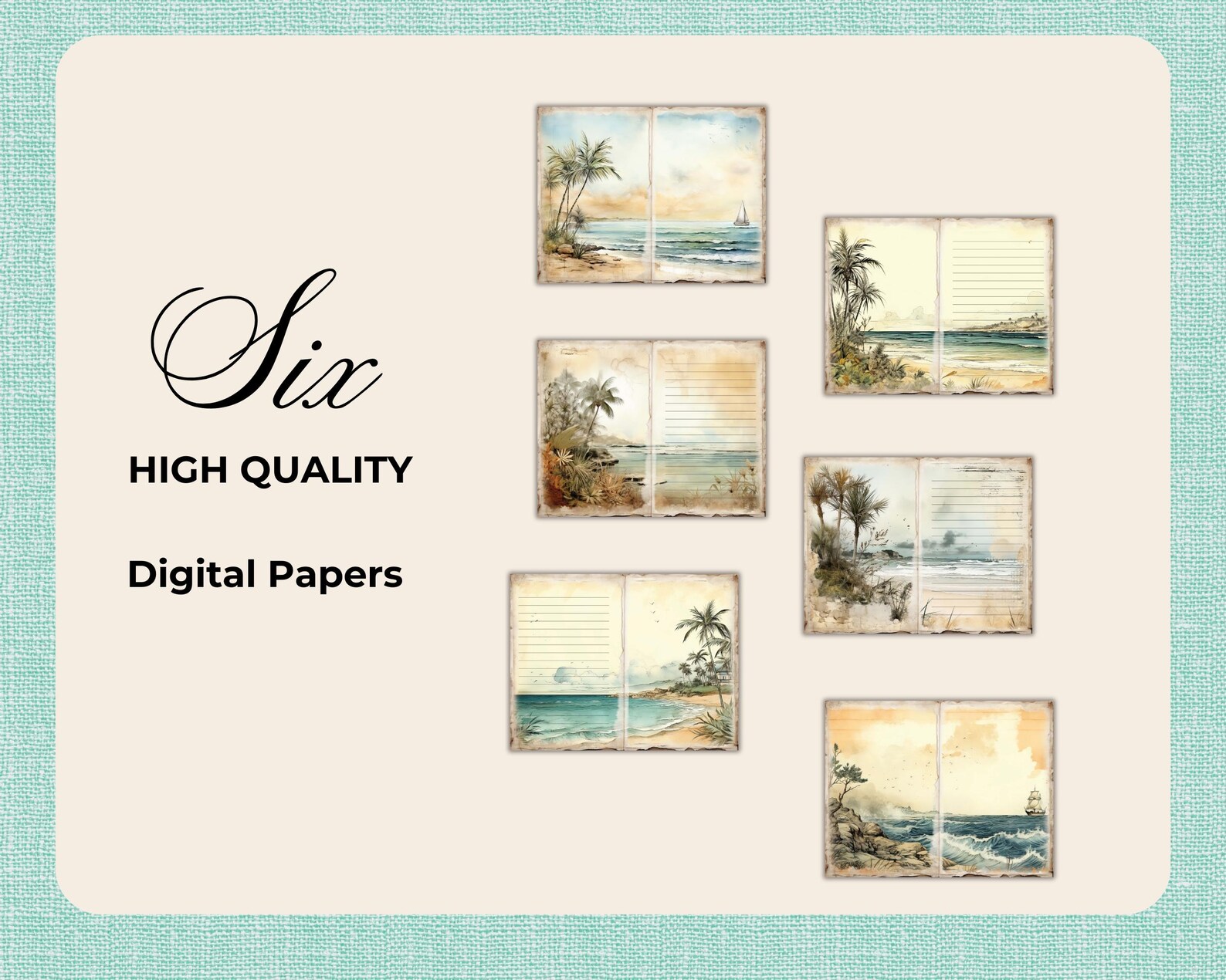 Sea Theme Junk Journal Paper, Tropical Printable (digital Download) - Etsy