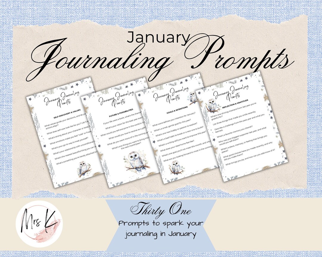 Printable A5 January Journaling Prompts, Welcome Wisdom Design (PDF ...