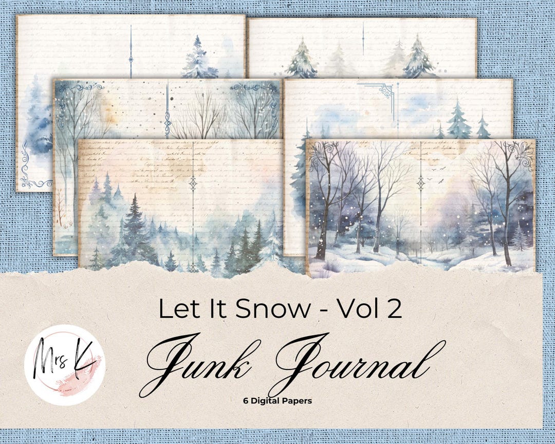 Printable Let It Snow Bifold Journaling Papers Vol 2, Printable ...