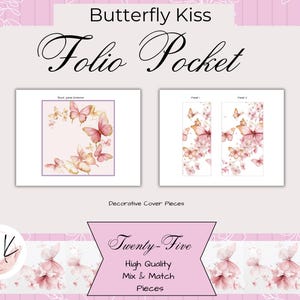 Printable Butterfly Kiss Junk Journal Folio Pocket (PDF) - Etsy