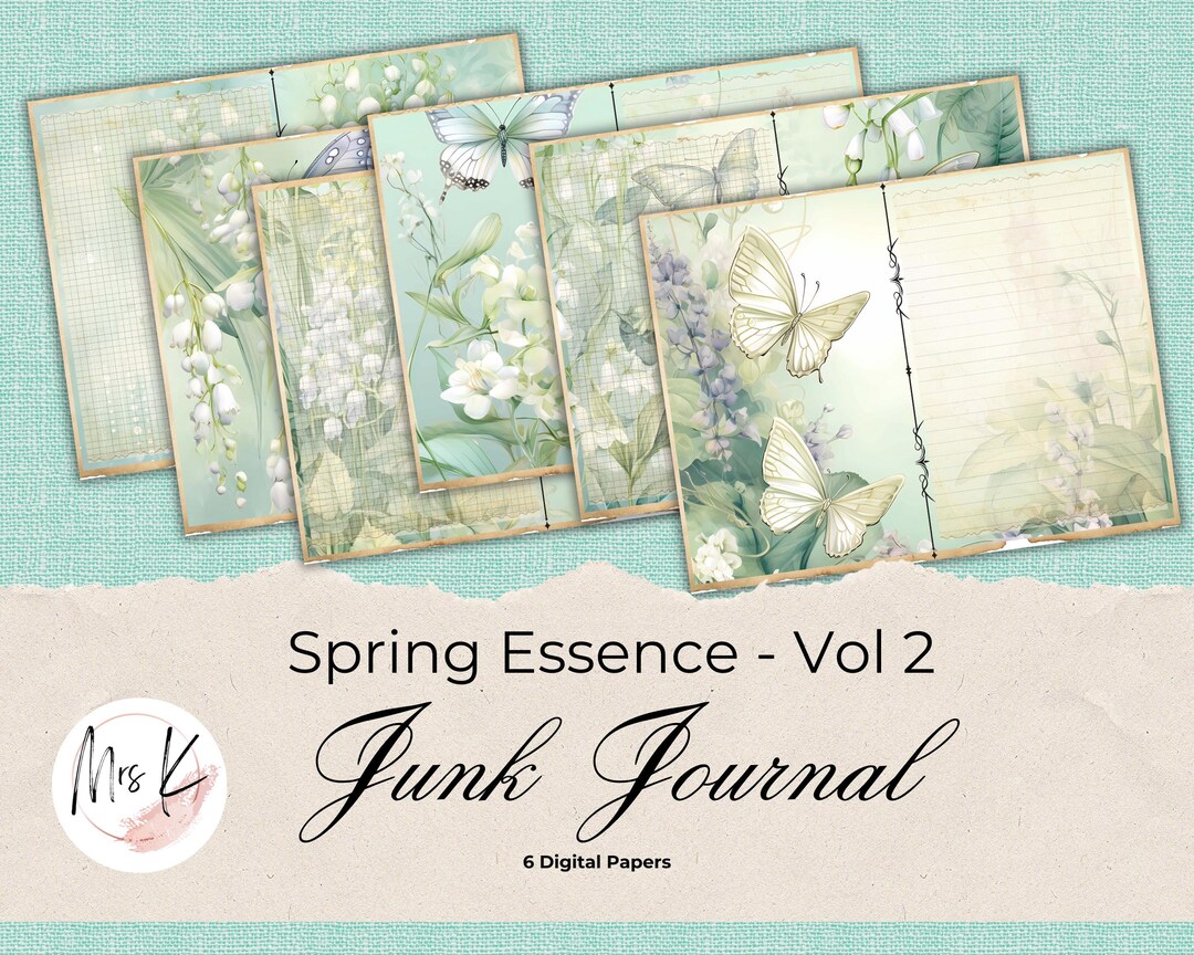 Digital Printable Papers, Spring Theme, Floral Aesthetic, Spring ...