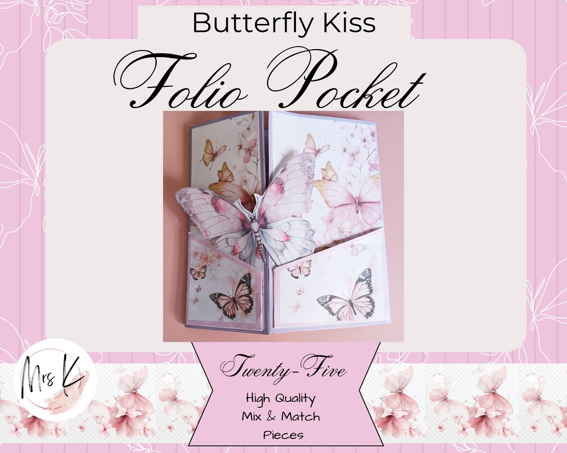 Printable Butterfly Kiss Junk Journal Folio Pocket (PDF) - Etsy