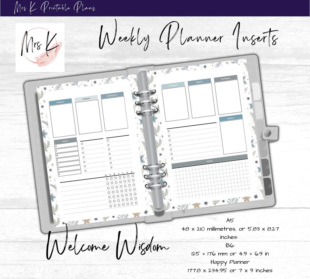 Printable Happy Planner Weekly Inserts, Week on Two Pages, Welcome ...