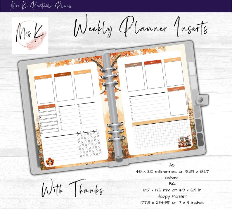 B6 Weekly Planner Printable, Boxes Layout (PDF & JPEG) - Etsy Australia