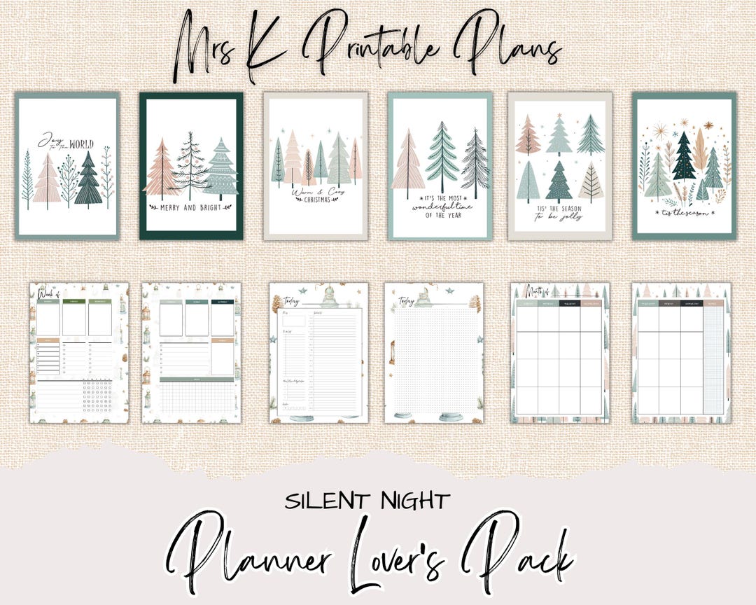 Printable A5 Holiday Planner Inserts, Christmas Themed Daily, Weekly ...