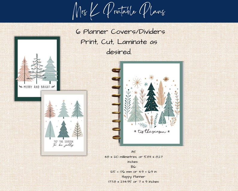 Printable A5 Holiday Planner Inserts, Christmas Themed Daily, Weekly ...