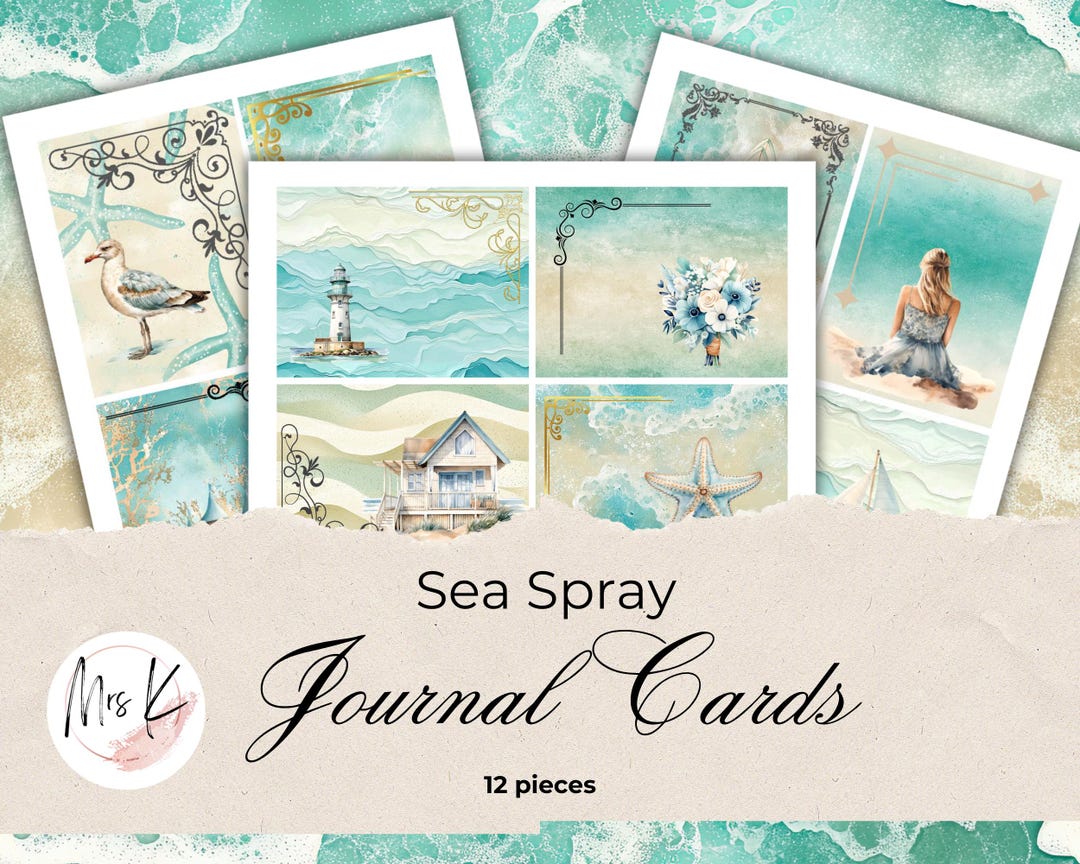 Sea Spray Journaling Cards, Beach Theme Ephemera (printable) - Etsy