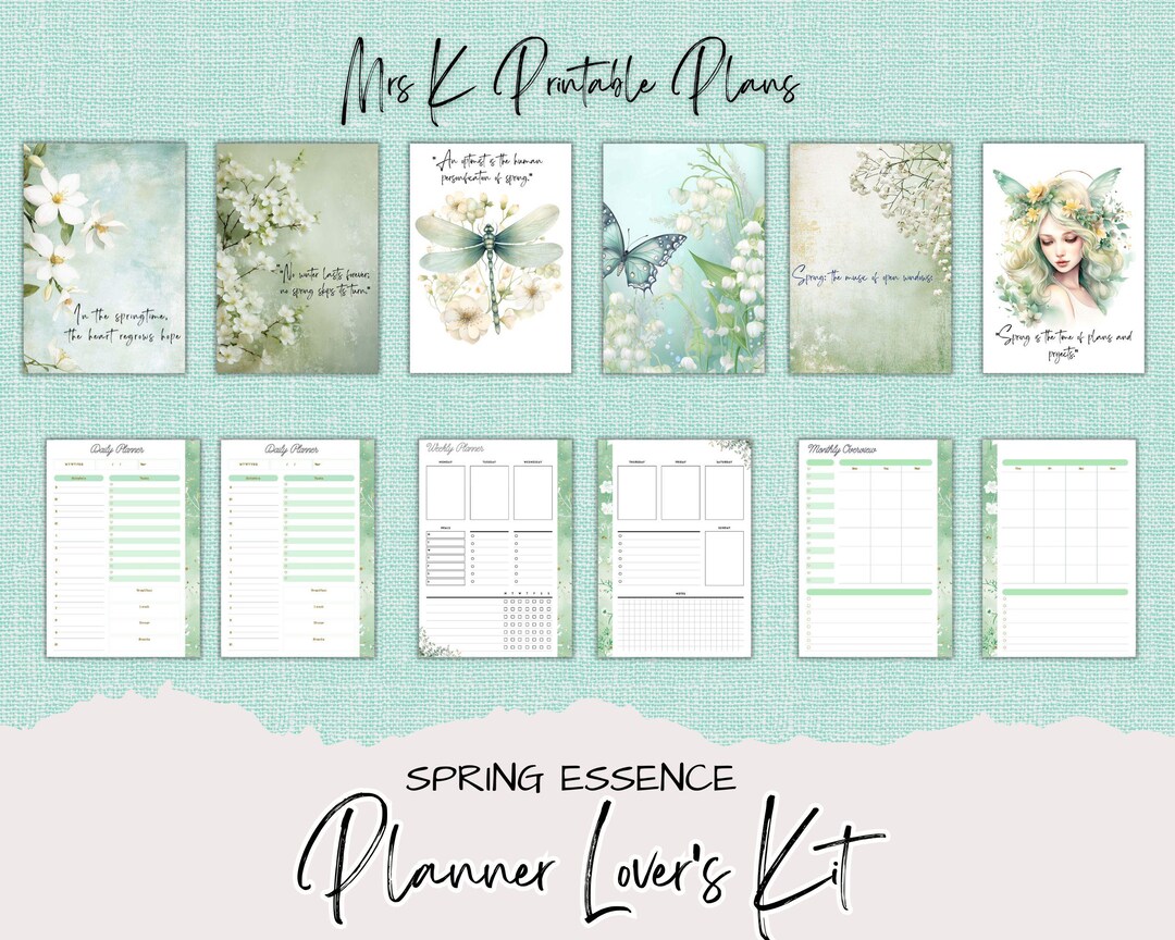 Printable A5 Spring Floral Planner Inserts, Daily, Weekly, Monthly - Etsy