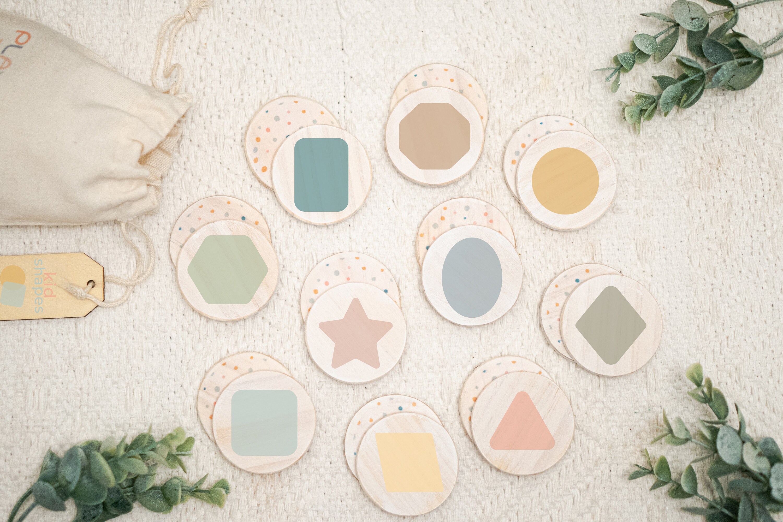 Kids' Shape Matching Game, Montessori Learning Activity, Eco-friendly ...