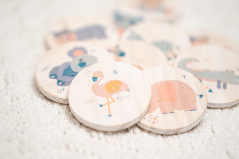 Painted Kids' Zoo Animal Memory Matching Game, Montessori Learning ...