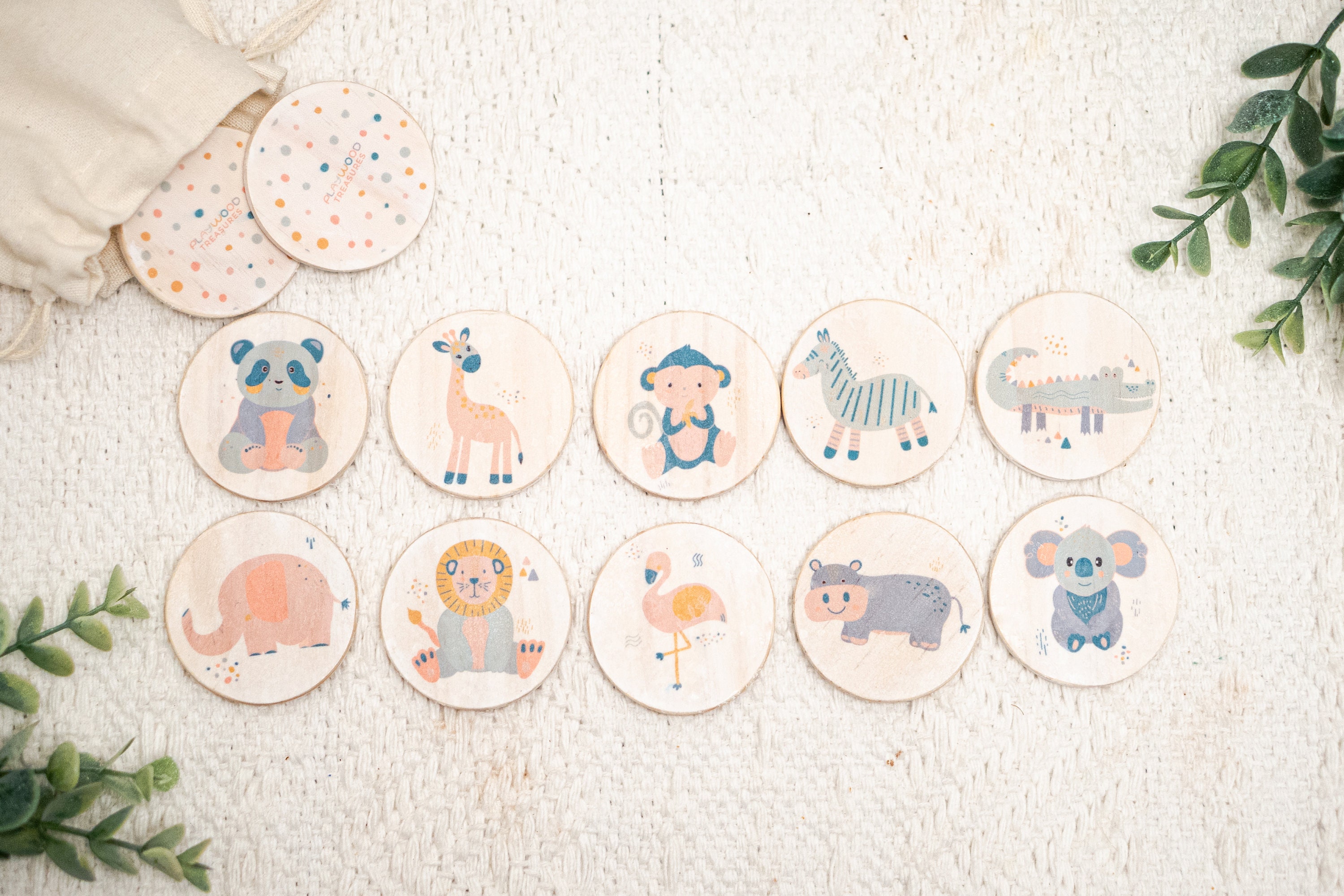 Painted Kids' Zoo Animal Memory Matching Game, Montessori Learning ...