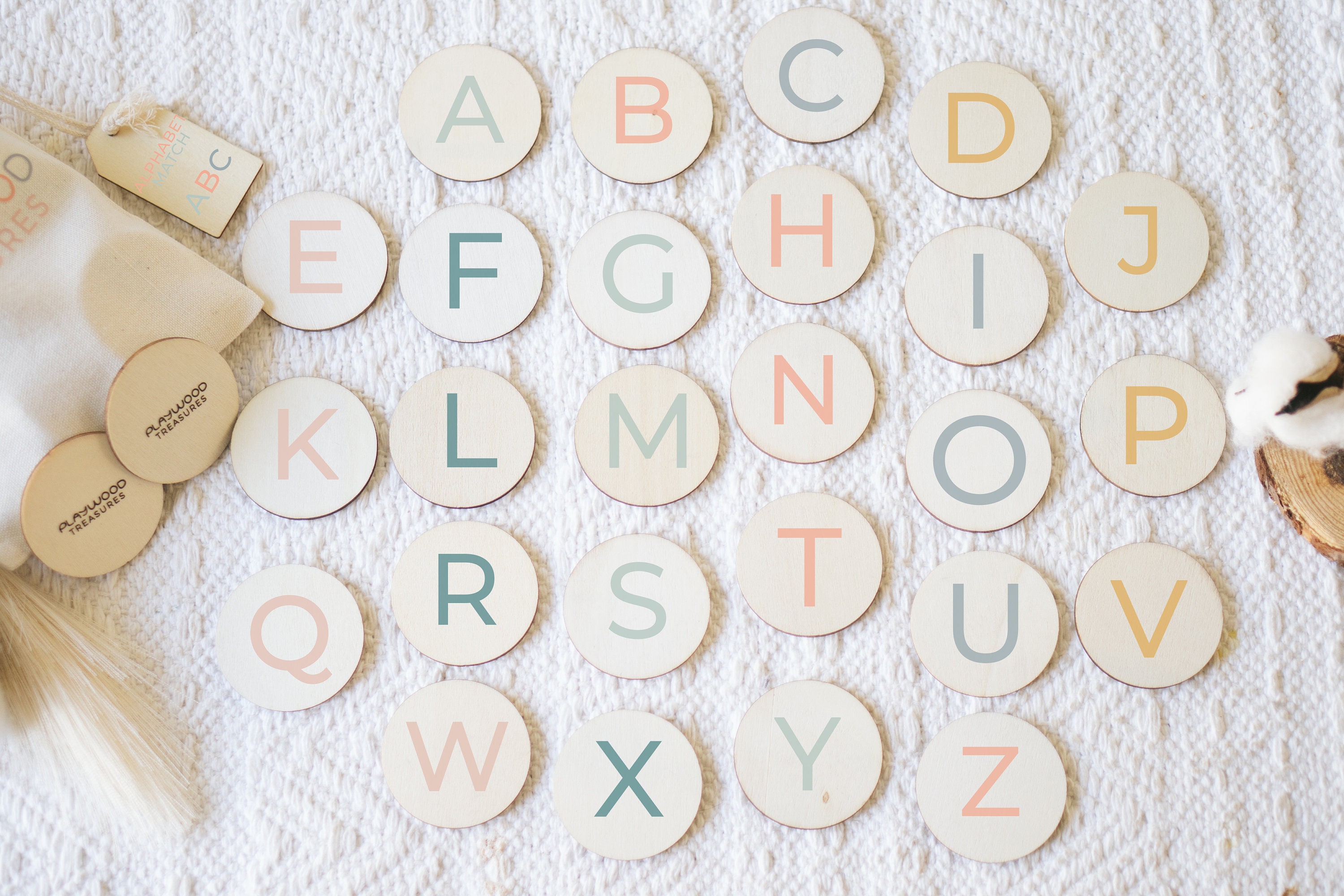 Montessori Alphabet Disc Learning Game | Wooden Letters for Kids ...