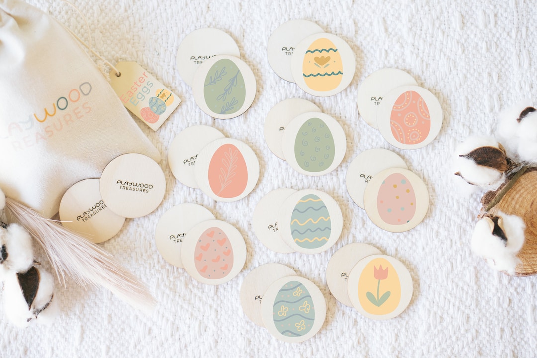 Kids' Easter Matching Game, Montessori Learning Activity, Eco-friendly ...