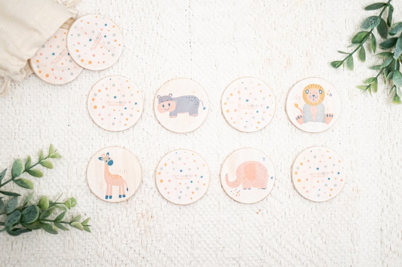 Painted Kids' Zoo Animal Memory Matching Game, Montessori Learning ...