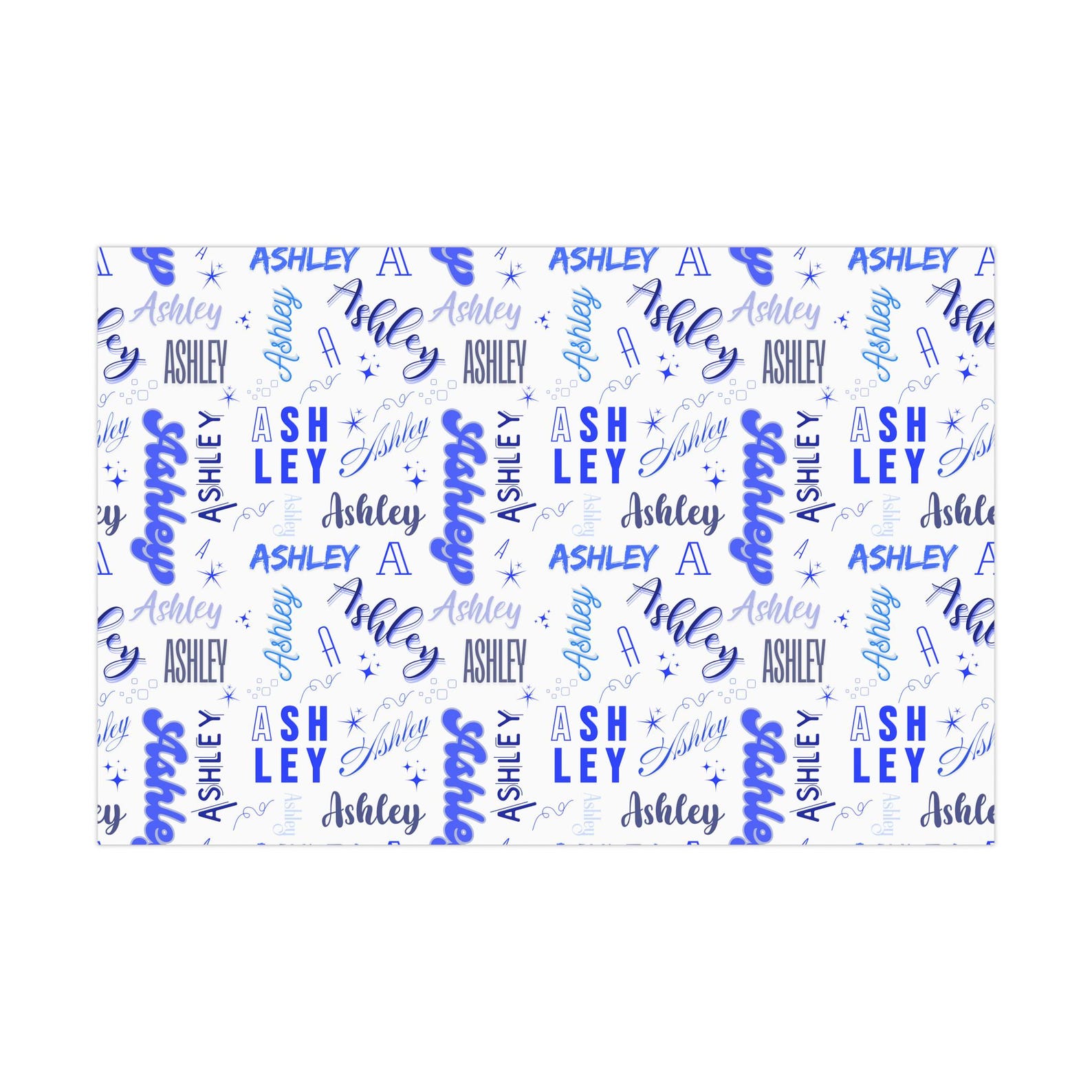 Personalized Wrapping Paper - Blue, Present Wrap, Custom Name Wrapping ...