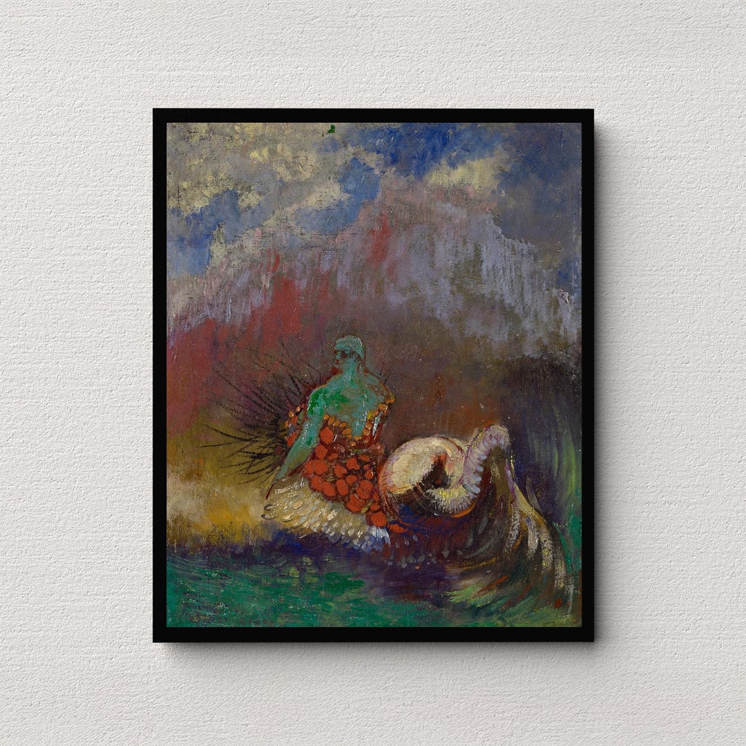 The Siren (1900) | Odilon Redon | Creepy Painting | Spooky Wall Art ...