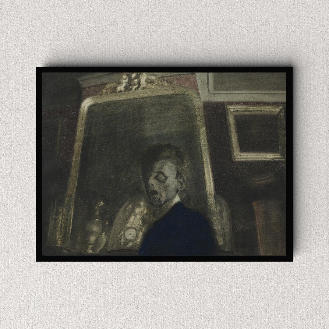 Self-portrait Before a Mirror (1908) | Léon Spilliaert | Spooky Vintage ...
