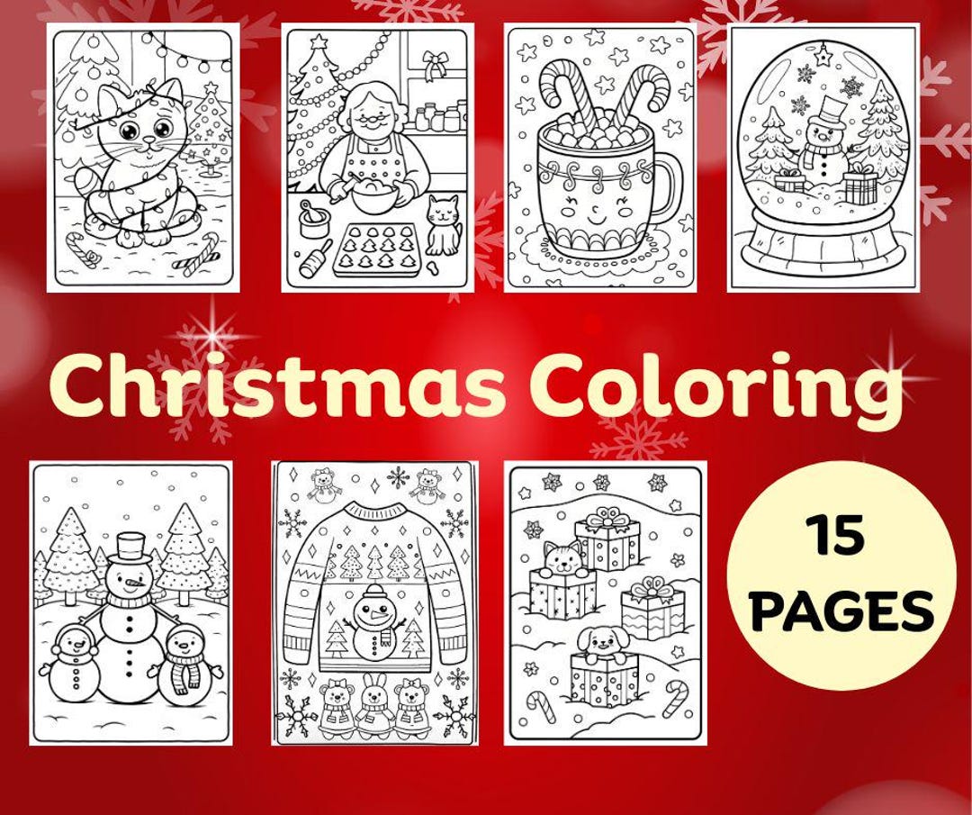 15 Cute Christmas Coloring Pages for Kids | Printable Holiday Activity ...