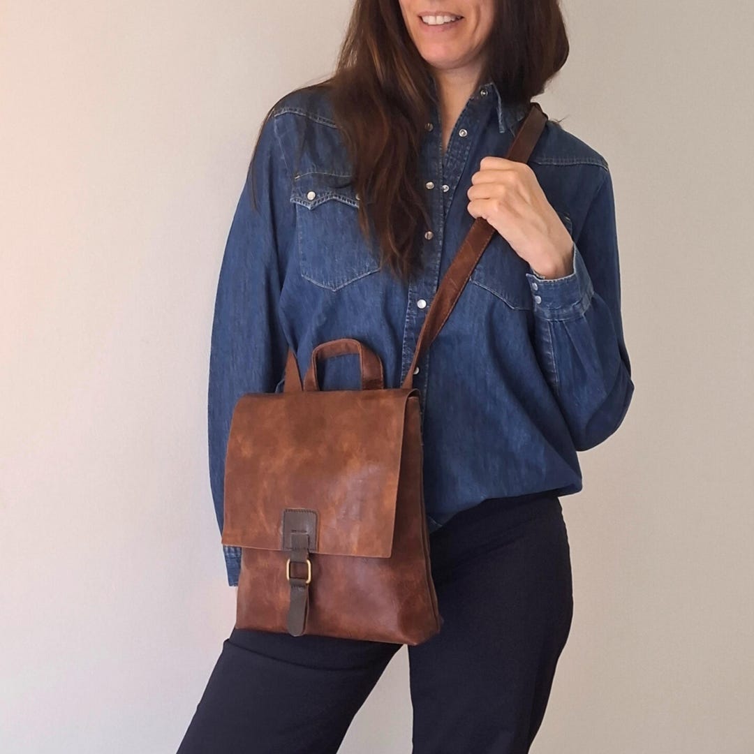 Convertible Backpack Purse, Leather Crossbody Backpack, Soft Leather ...