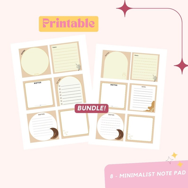 Printable Memo Pad, Canva Notepad, Tear-off Notepad, Stationary ...