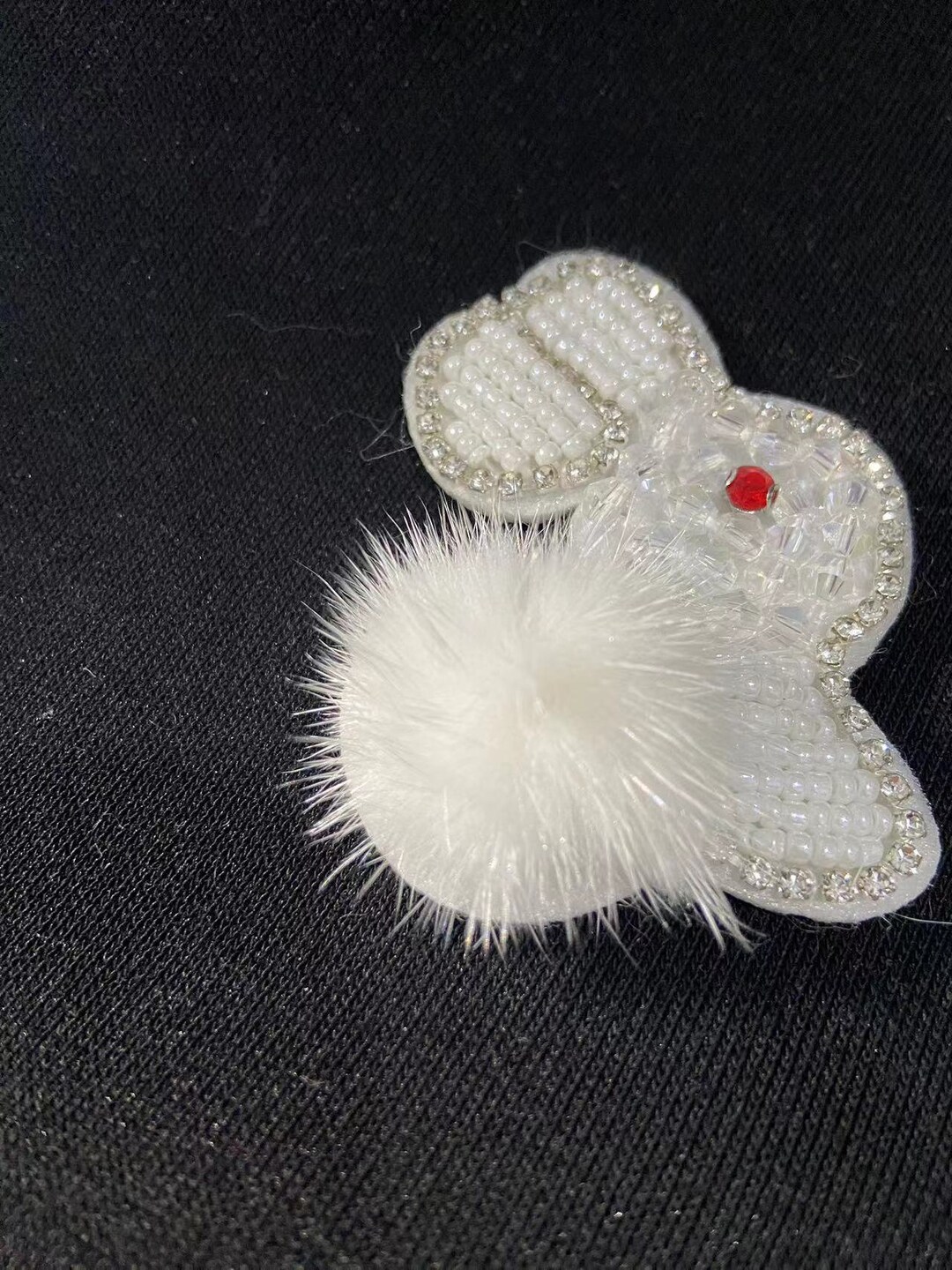 Little Rabbit Clothing Patches: Mink Fur & Rhinestone Inlays Handmade ...