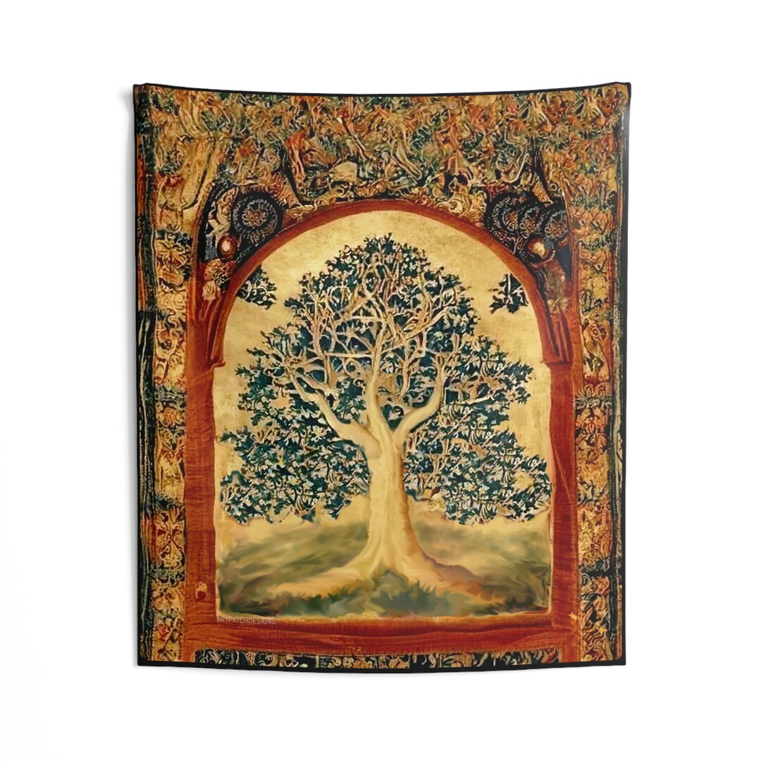 Tapestry Tree of Life Medieval Design Renaissance Rug Style Home Decor ...