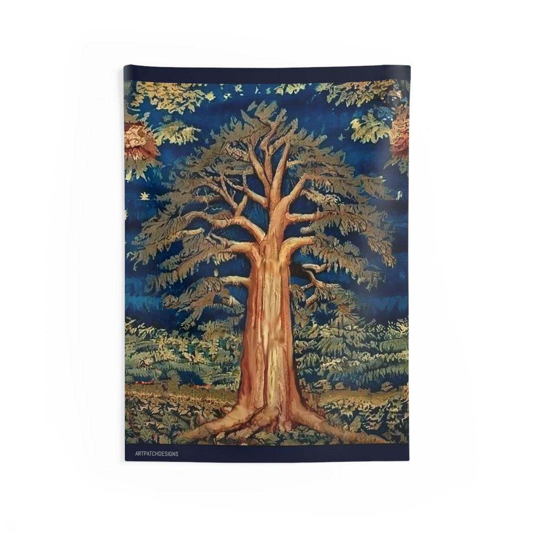 Tapestry Tree Medieval Style Rug Design Middle Ages Wall Tapestries ...