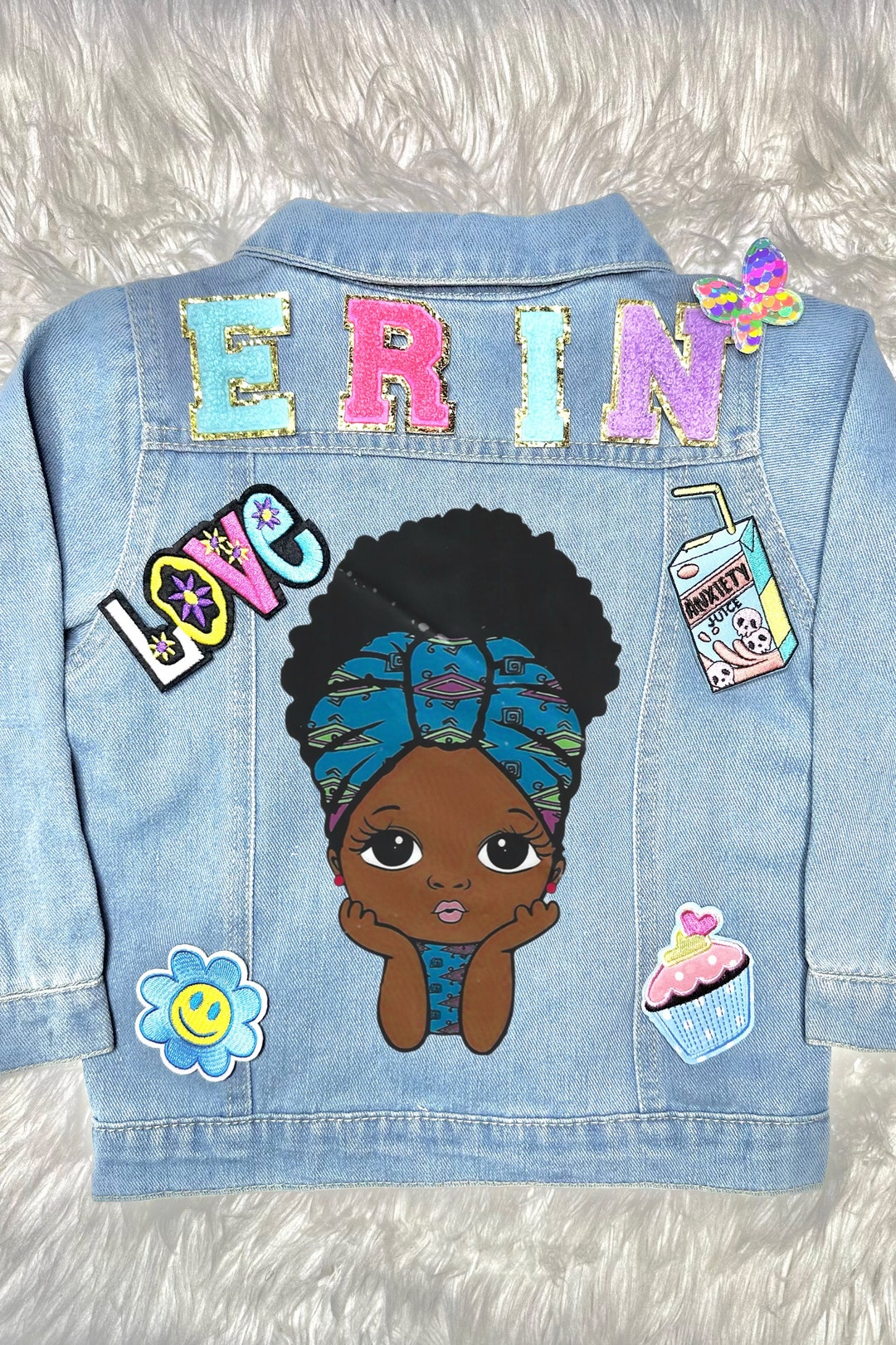 Personalized Kids Denim Jacket - Custom Bling Jacket for Girls, Unique ...